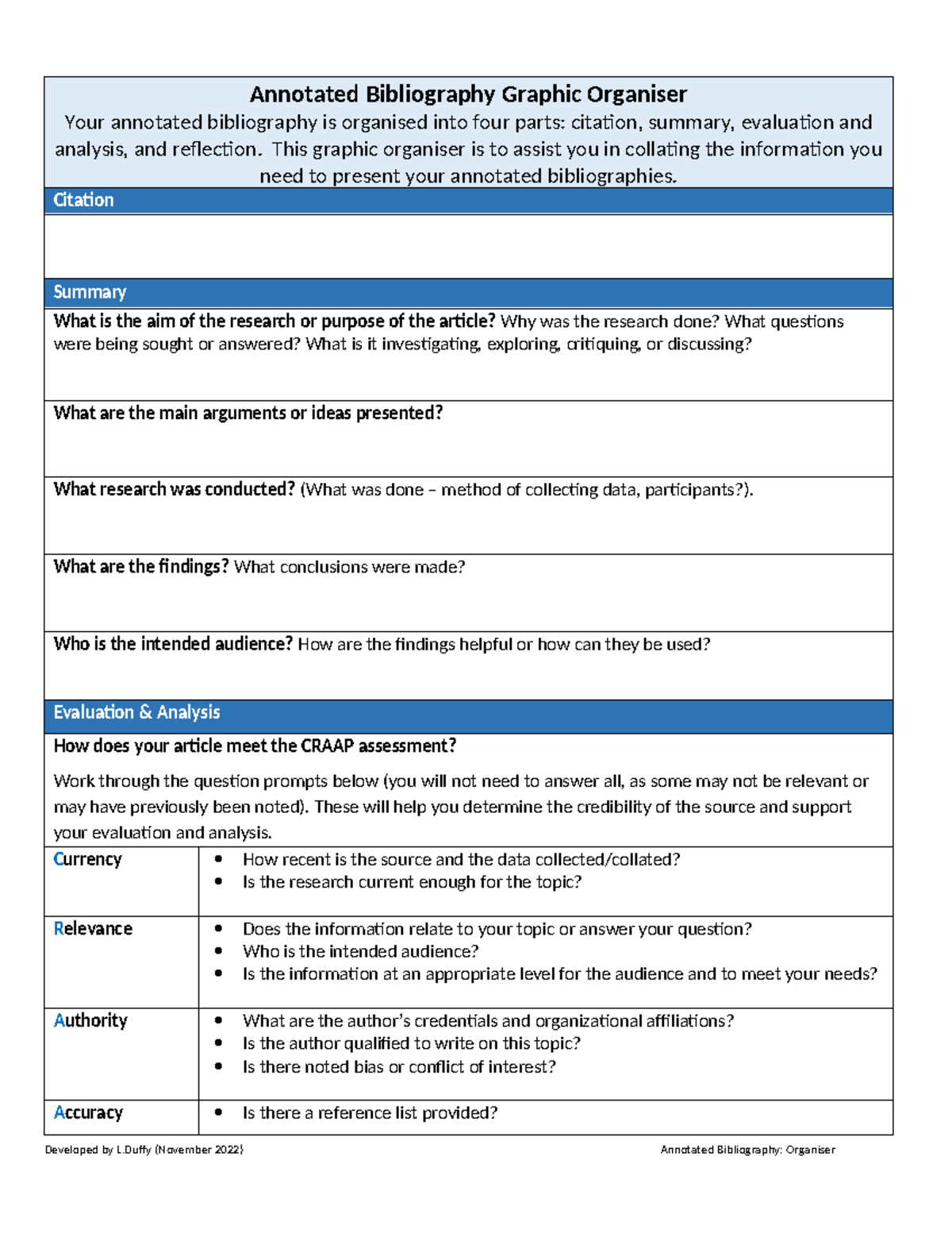 Annotated Bibliography Graphic Organiser (AB-5) - Studocu