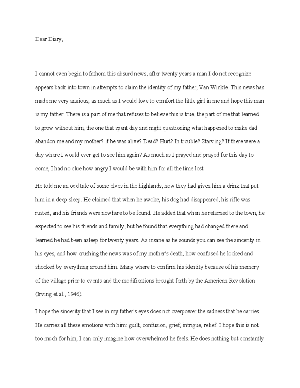 Creative Writing Assignment 1: Reflections on Fatherhood and Loss - Studocu