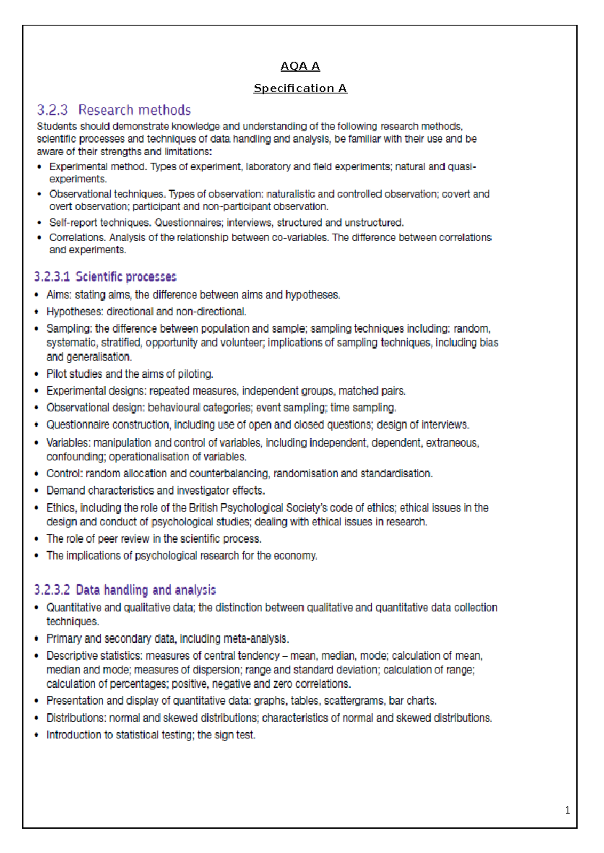 Variables worksheet - practise - AQA A Specification A Aims, Hypothesis ...
