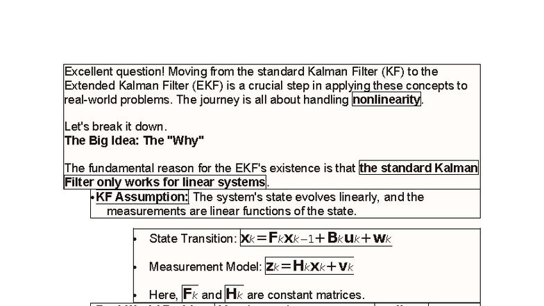 KF to EKF: Understanding the Transition from Kalman to Extended Kalman ...