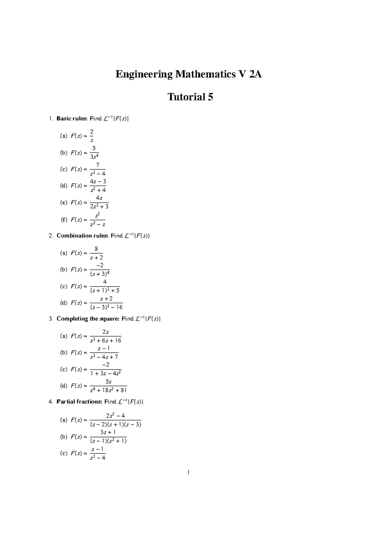 MATE2A2 Engineering Mathematics Tutorial 5 Solutions - Studocu