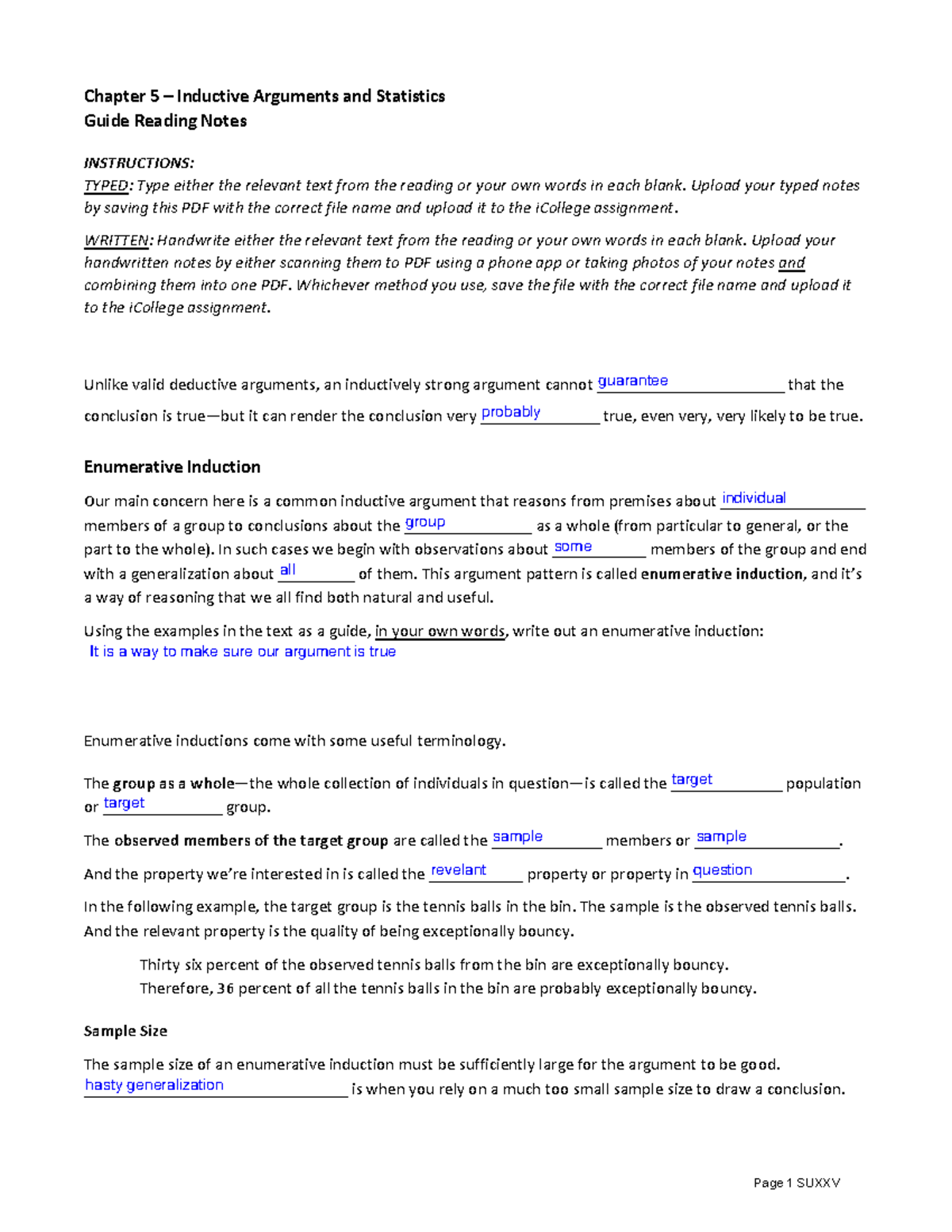 Chapter 5: Inductive Arguments & Statistics Notes (002872291) - Studocu