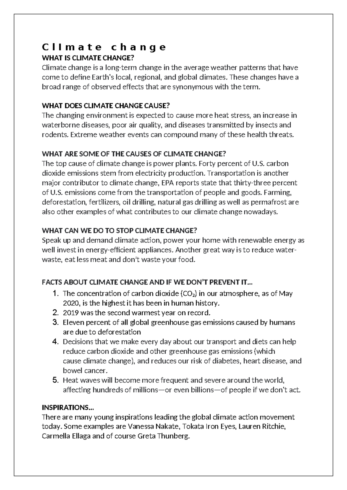 Climate Change: Causes, Effects, and Solutions Explained - Studocu