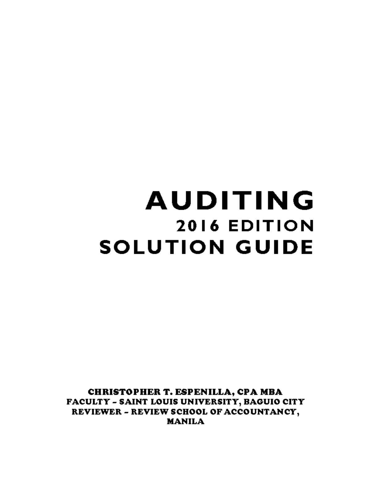 AUD20 1 6 CTESPENILLA Auditing Solutions Guide (2016 Edition) - Studocu