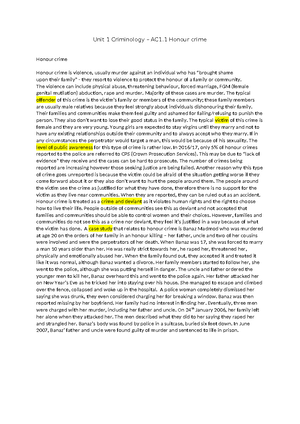 Criminology Unit 2 AC1 - My notes for unit 2 1.1 - Criminology Unit 2 ...