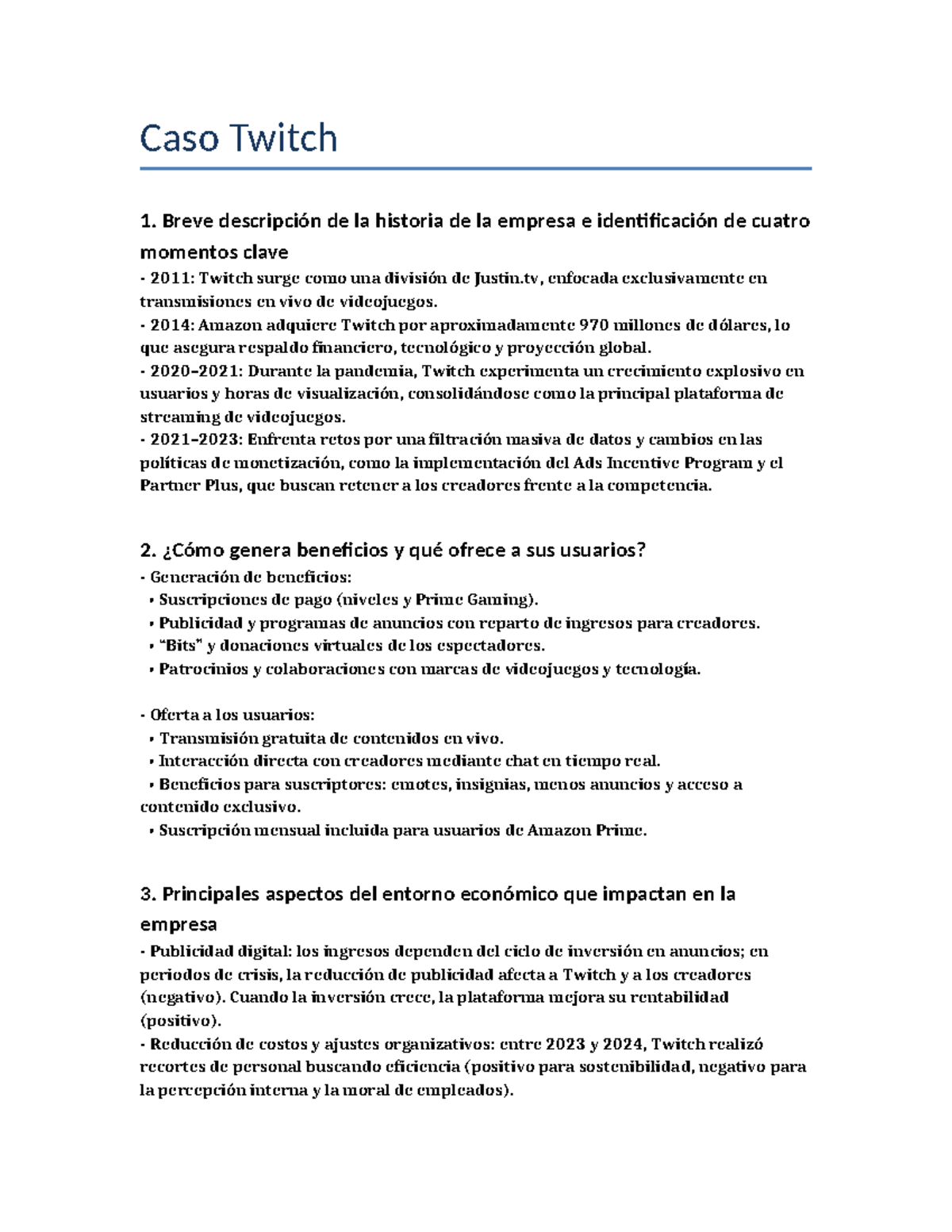 Caso Twitch: Historia, Momentos Clave y Beneficios (Avance) - Studocu