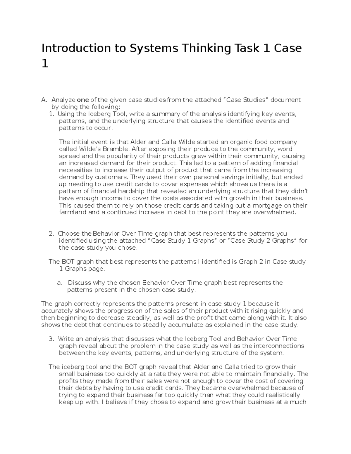 Systems Thinking Task 1: Case Study Analysis of Bramble's Growth Challenges - Studocu
