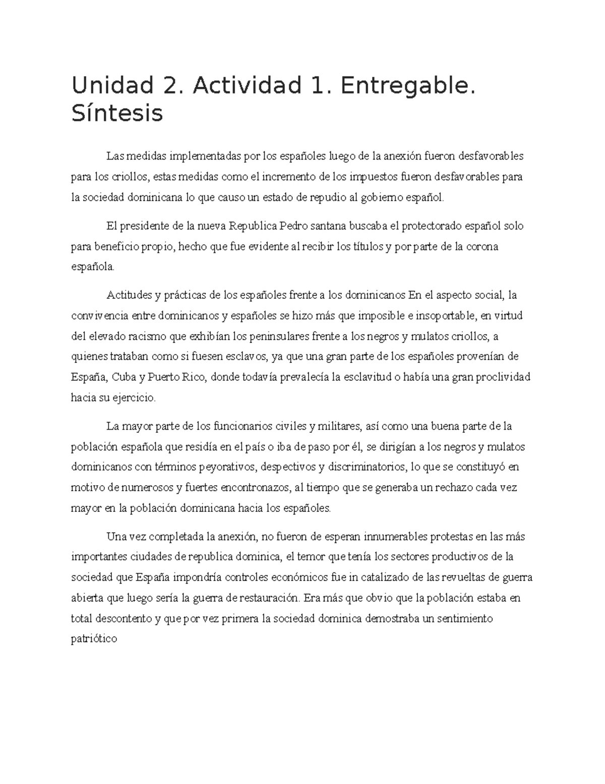 Unidad 2. Actividad 1. Entregable - Actividad a realizar: Después de ...