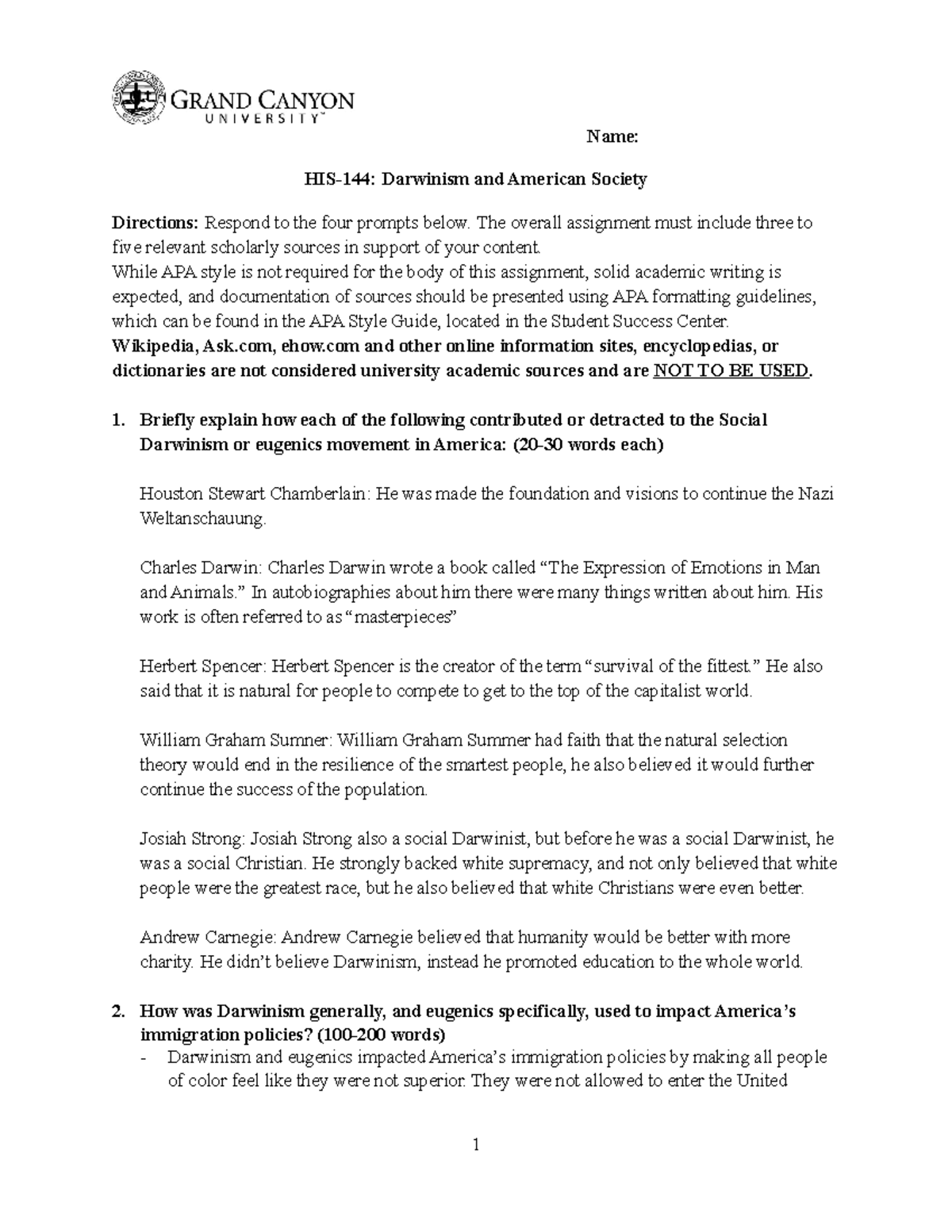 HIS-144-T2.Darwinismand American Society Worksheet Online Version ...