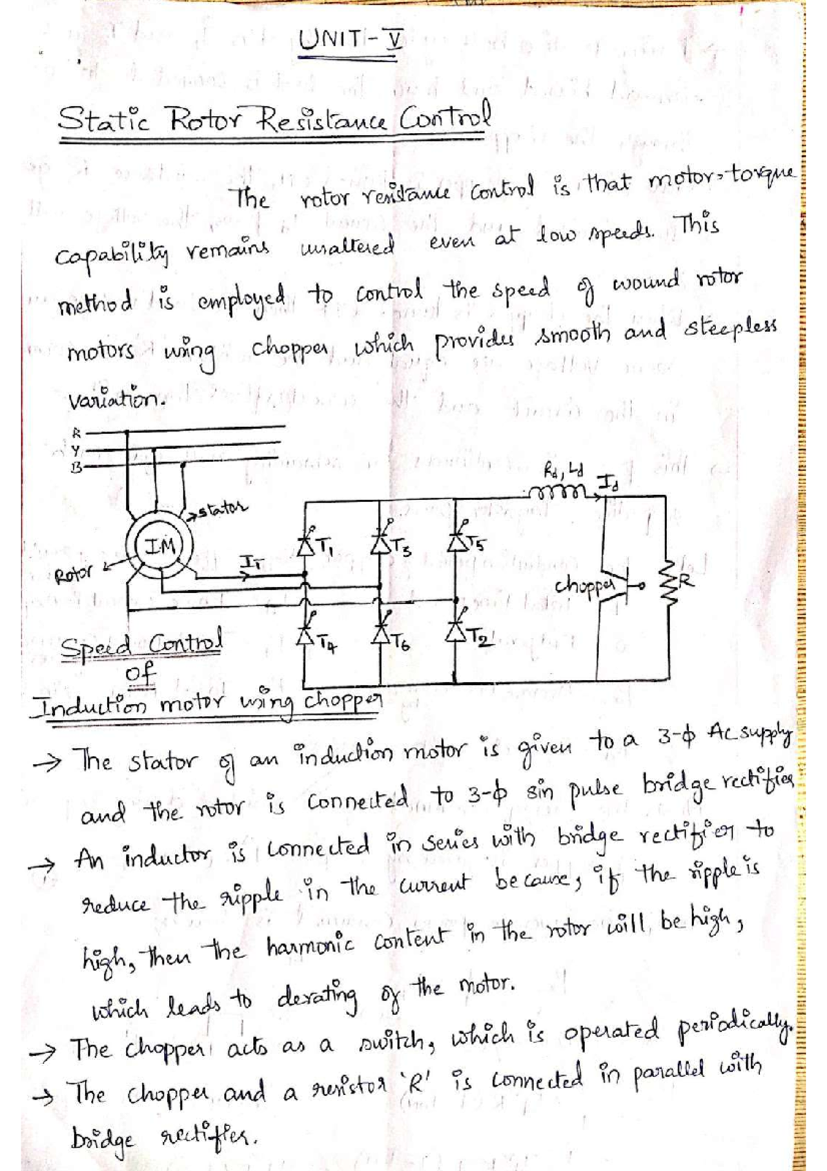 PSD UNIT 3 - POWER SEMICONDUCTORS DRIVES - Static Rotor Resistance ...