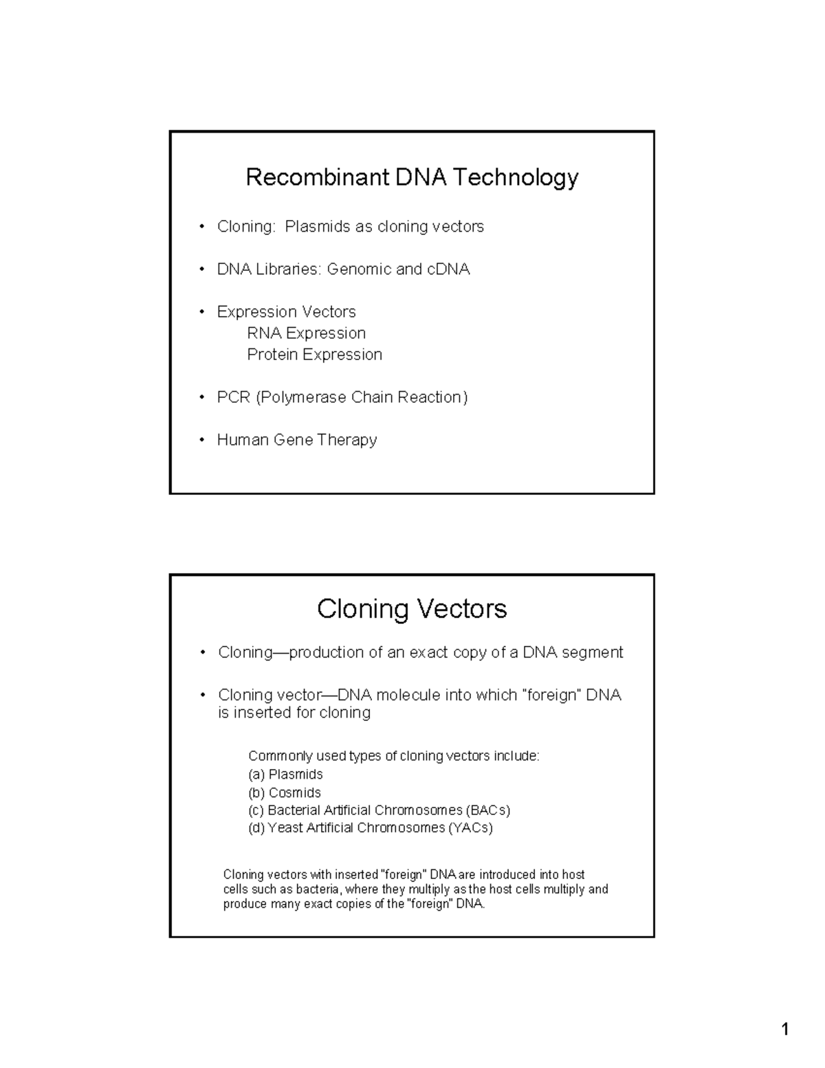Recombinant DNA Tech: Cloning Vectors & Gene Therapy Insights - Studocu