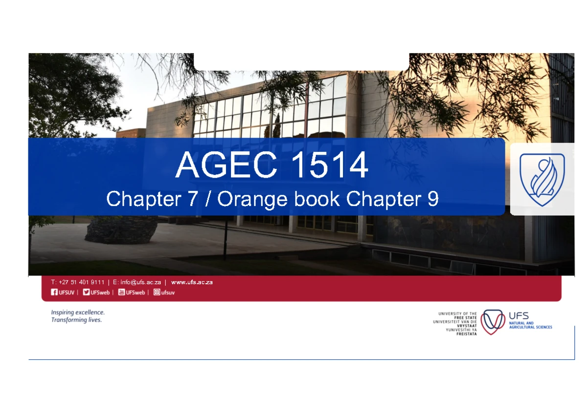 AGEC 1514: Key Concepts from Chapters 1-4 in Agricultural Economics ...