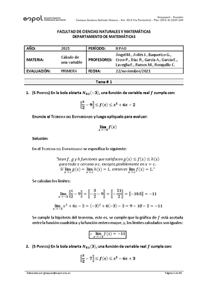 Examen Final 2022 II - Cálculo de una Variable - ESPOL - Studocu