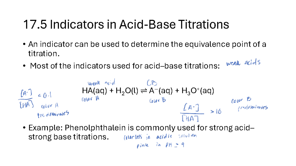 Acid-Base Titrations and Solubility Product Concepts (Chem 101) - 17 Indicators in Acid-Base ...