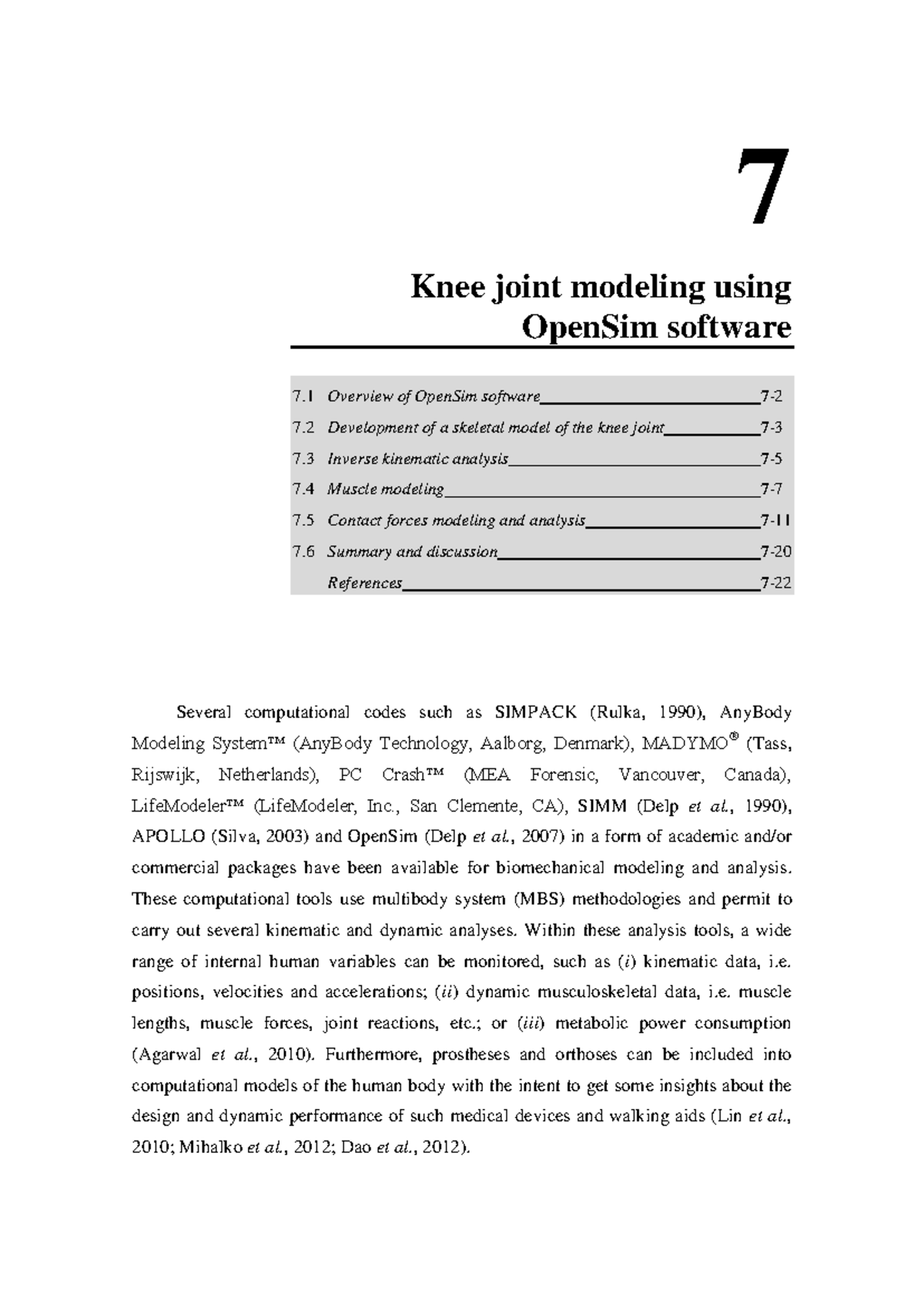 Knee Joint Modeling and Analysis with OpenSim Software: Insights and ...