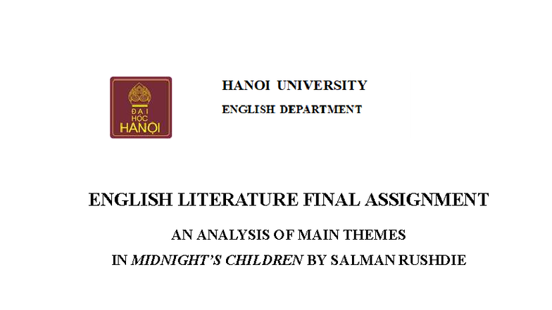 ENGLISH LITERATURE FINAL ASSIGNMENT: ANALYSIS OF THEMES IN "CHILDREN" - Studocu