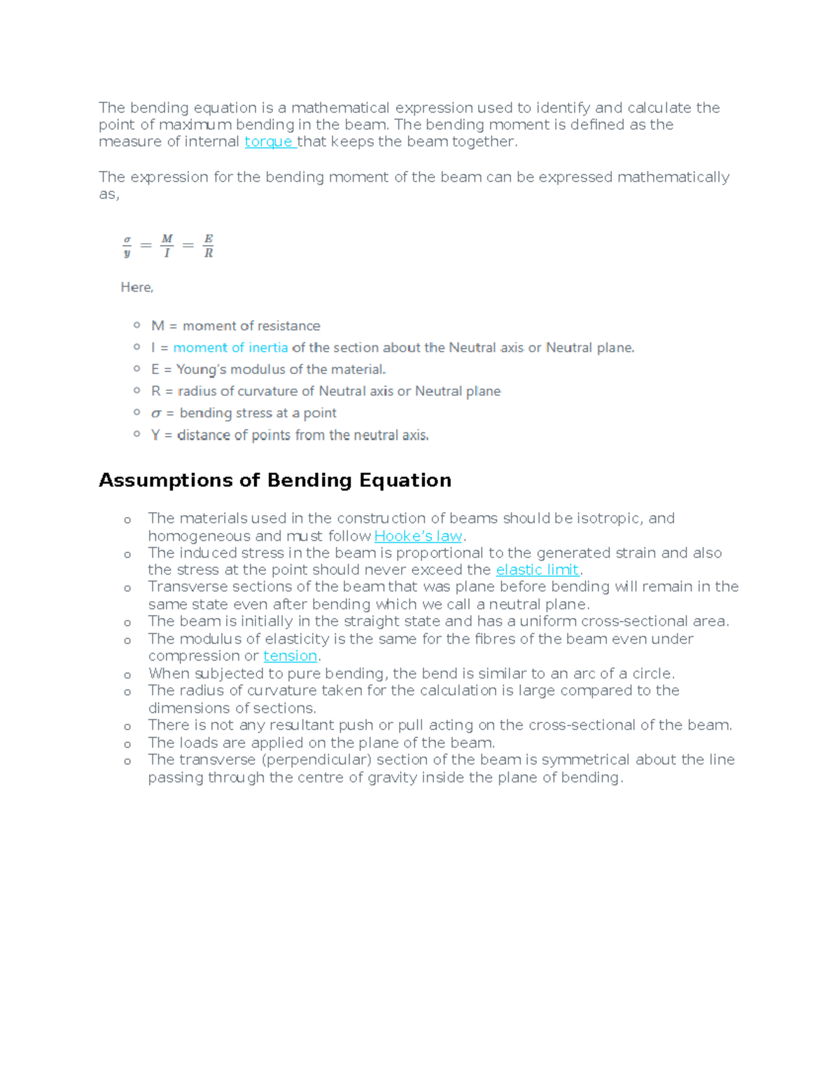 Beam Bending Equation: Understanding the Fundamentals and Assumptions ...