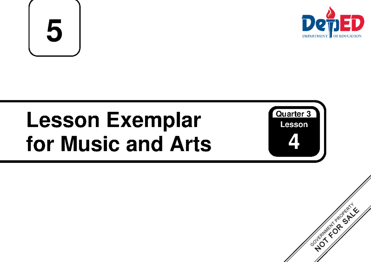 Q3 LE Music and Arts 5: Lesson 4 Exemplar for Weeks 7-8 - Studocu
