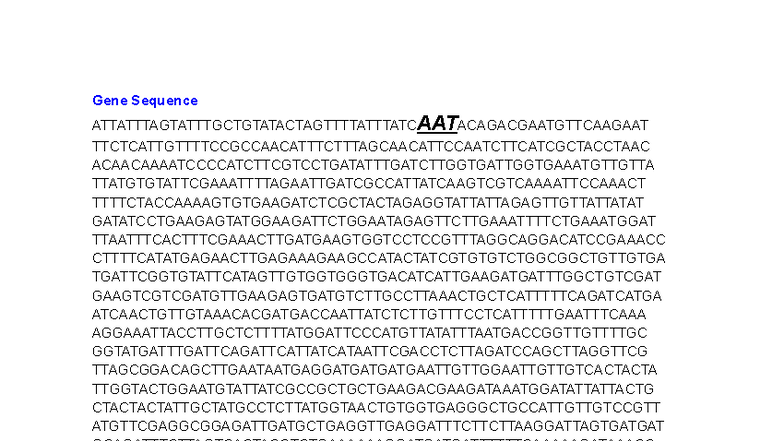 Computer Resources Lab II: Gene Sequence Analysis - Studocu