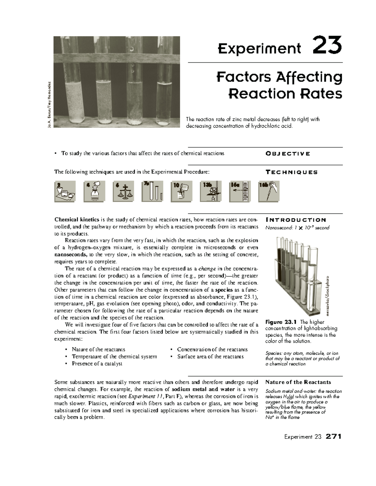 Experiment 23: Factors Affecting Reaction Rates in Chemical Kinetics ...