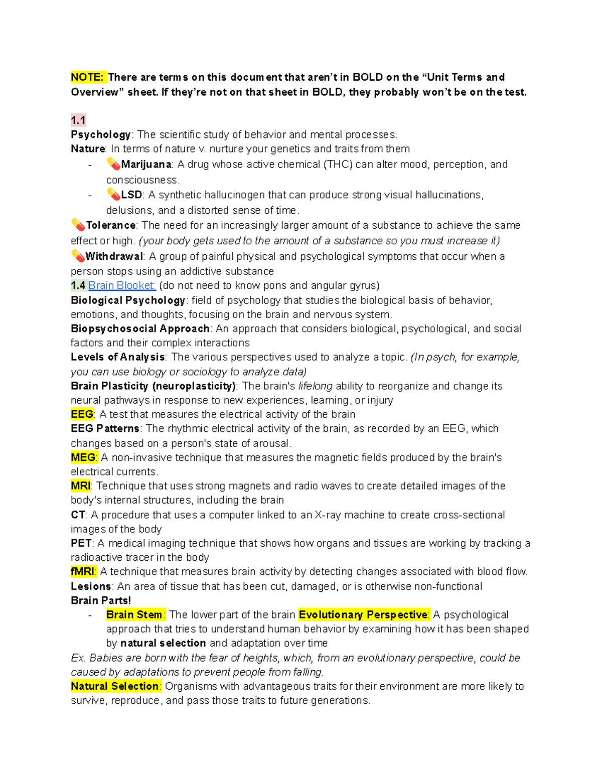 Neuroscience Study Guide: Key Concepts for PSY 101 Final Exam - Studocu