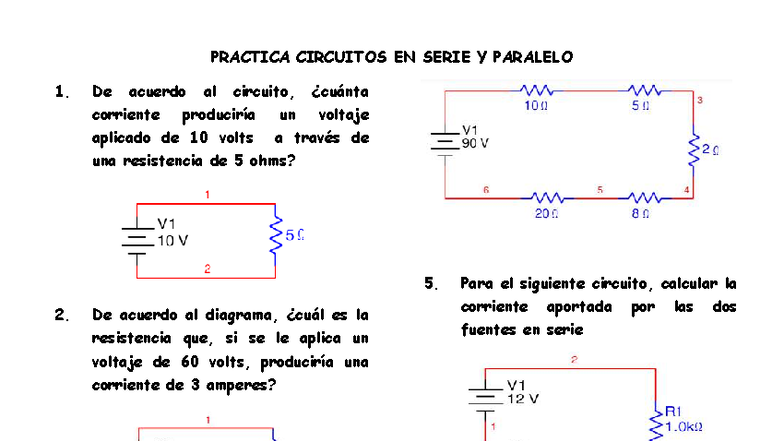 Práctica Circuitos en Serie y Paralelo - Ejercicios y Cálculos - Studocu