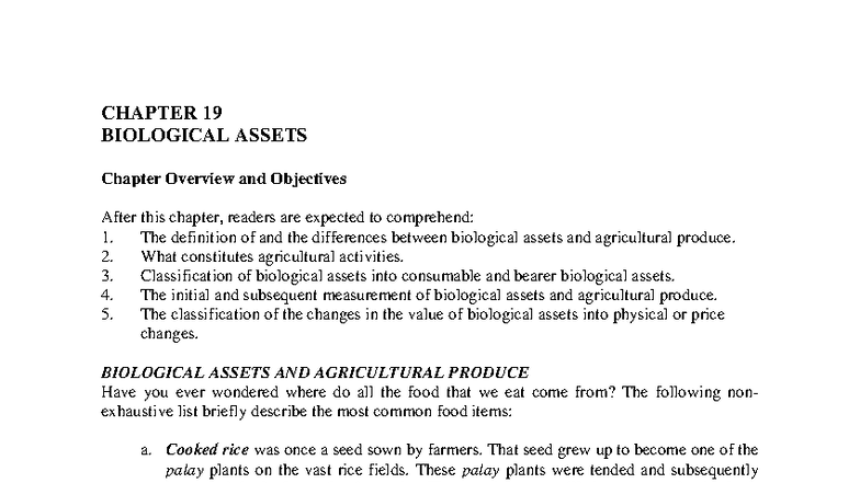 CHAPTER 19: BIOLOGICAL ASSETS - Overview and Key Concepts - Studocu