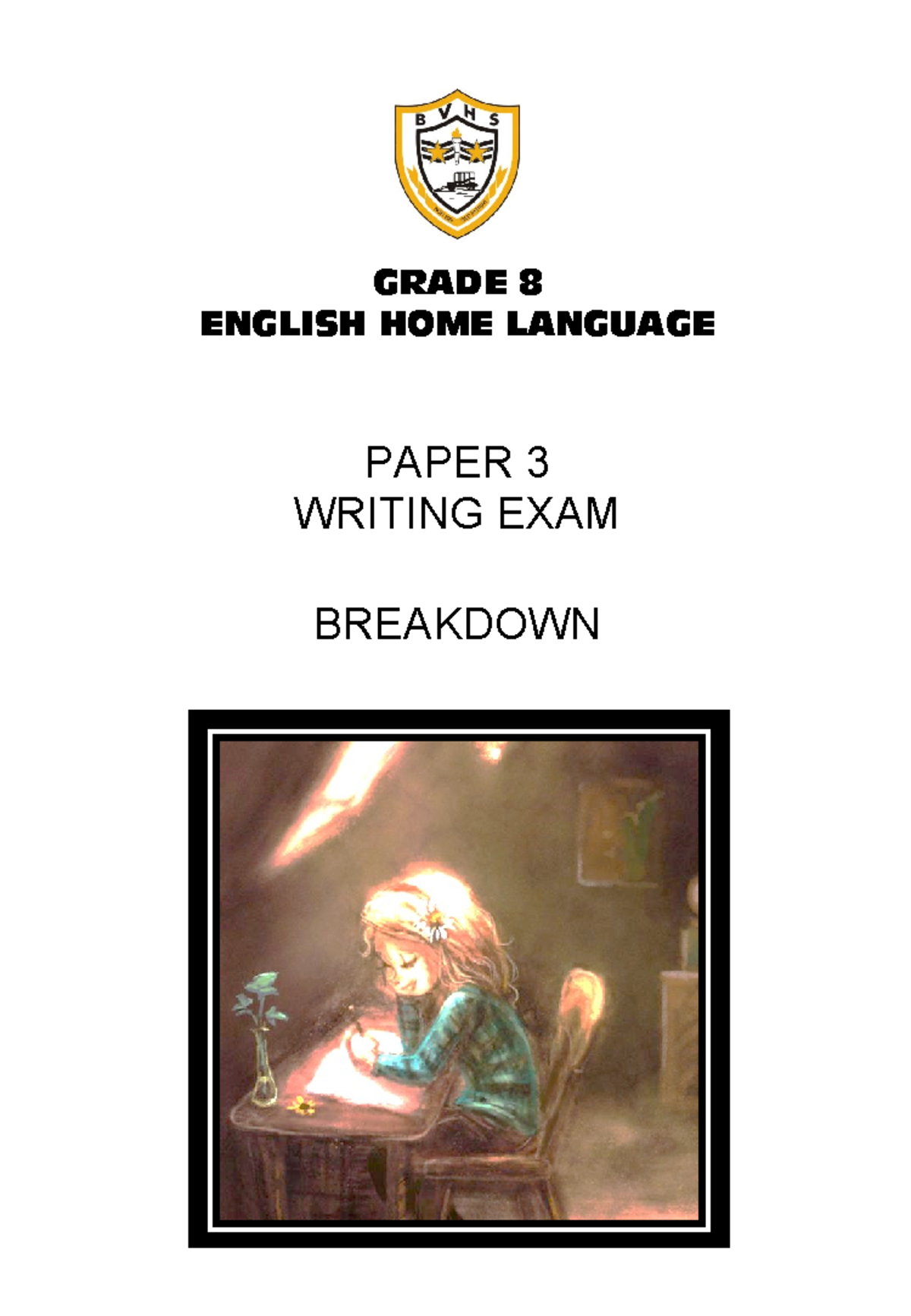 Grade 8 English Home Lang Paper 3 Writing Exam Breakdown - Studocu
