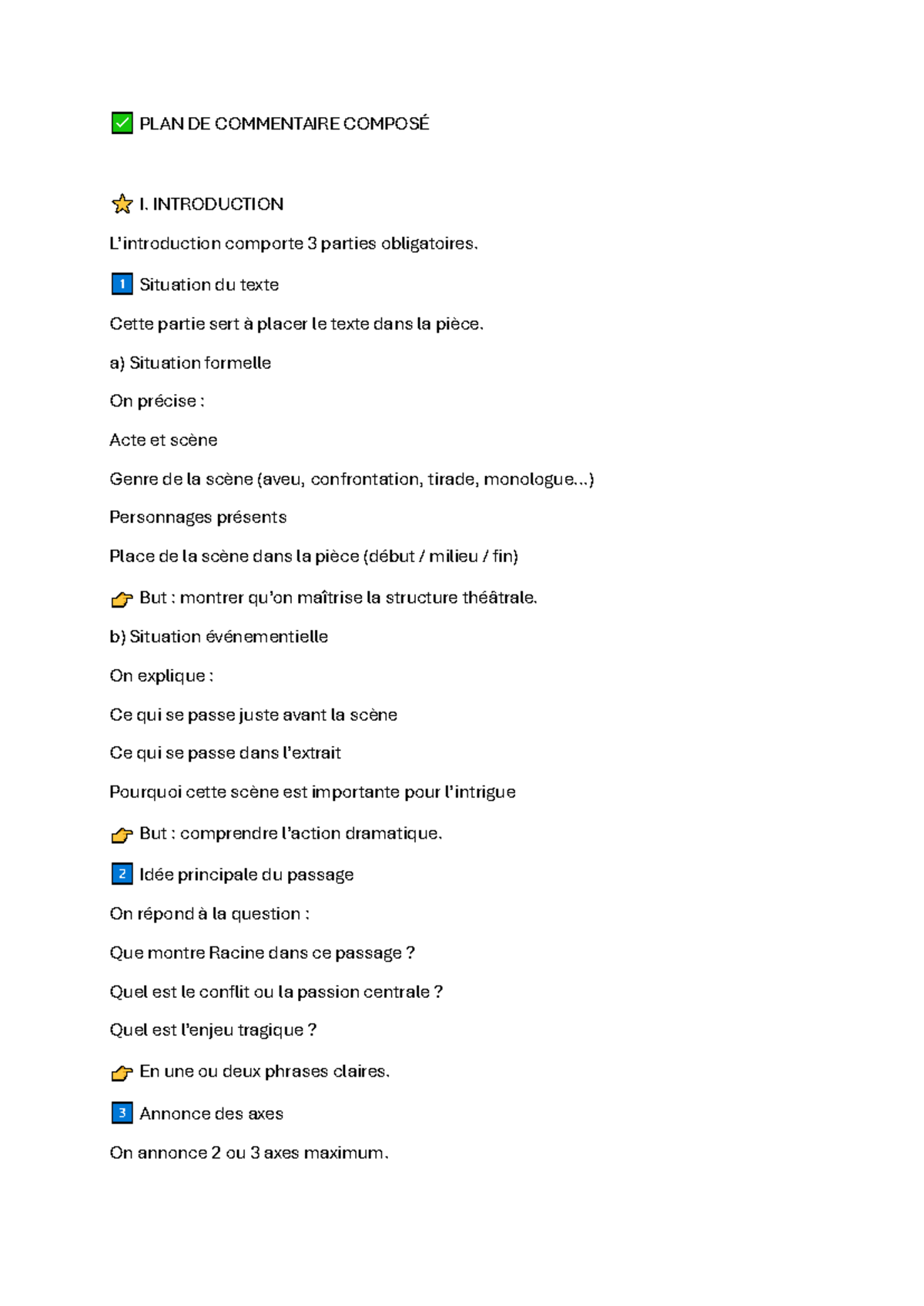 PLAN DE COMMENTAIRE COMPOSÉ - EXERCICE LITTÉRAIRE - Studocu