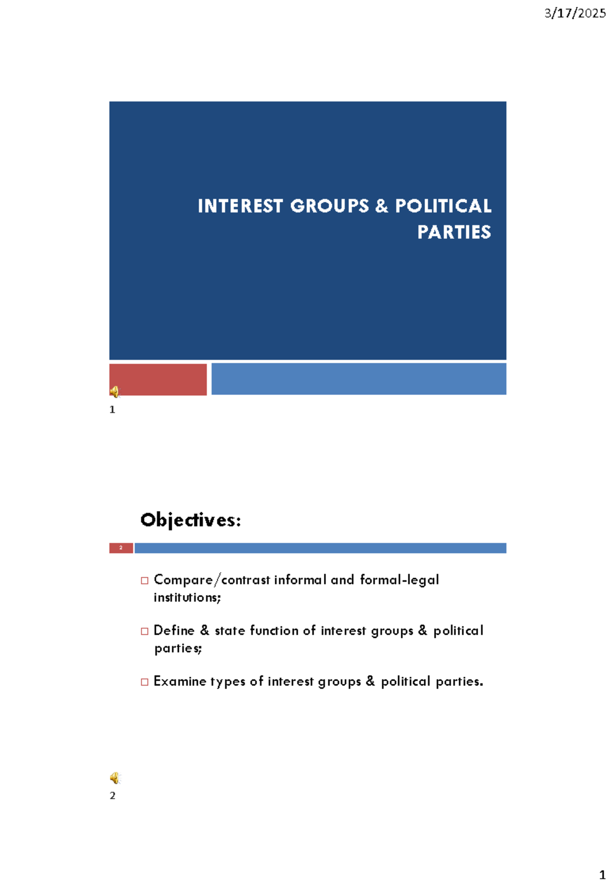 Interest Groups & Political Parties: Understanding Influence in ...