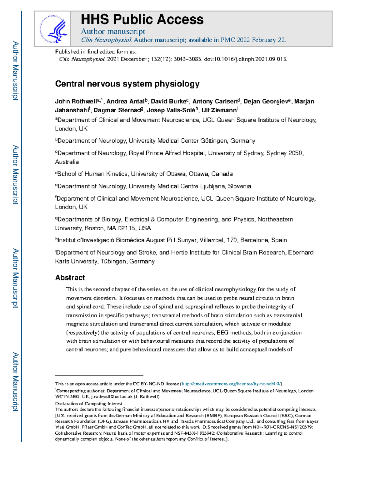 Central Nervous System Physiology: Clinical Neurophysiology Insights ...