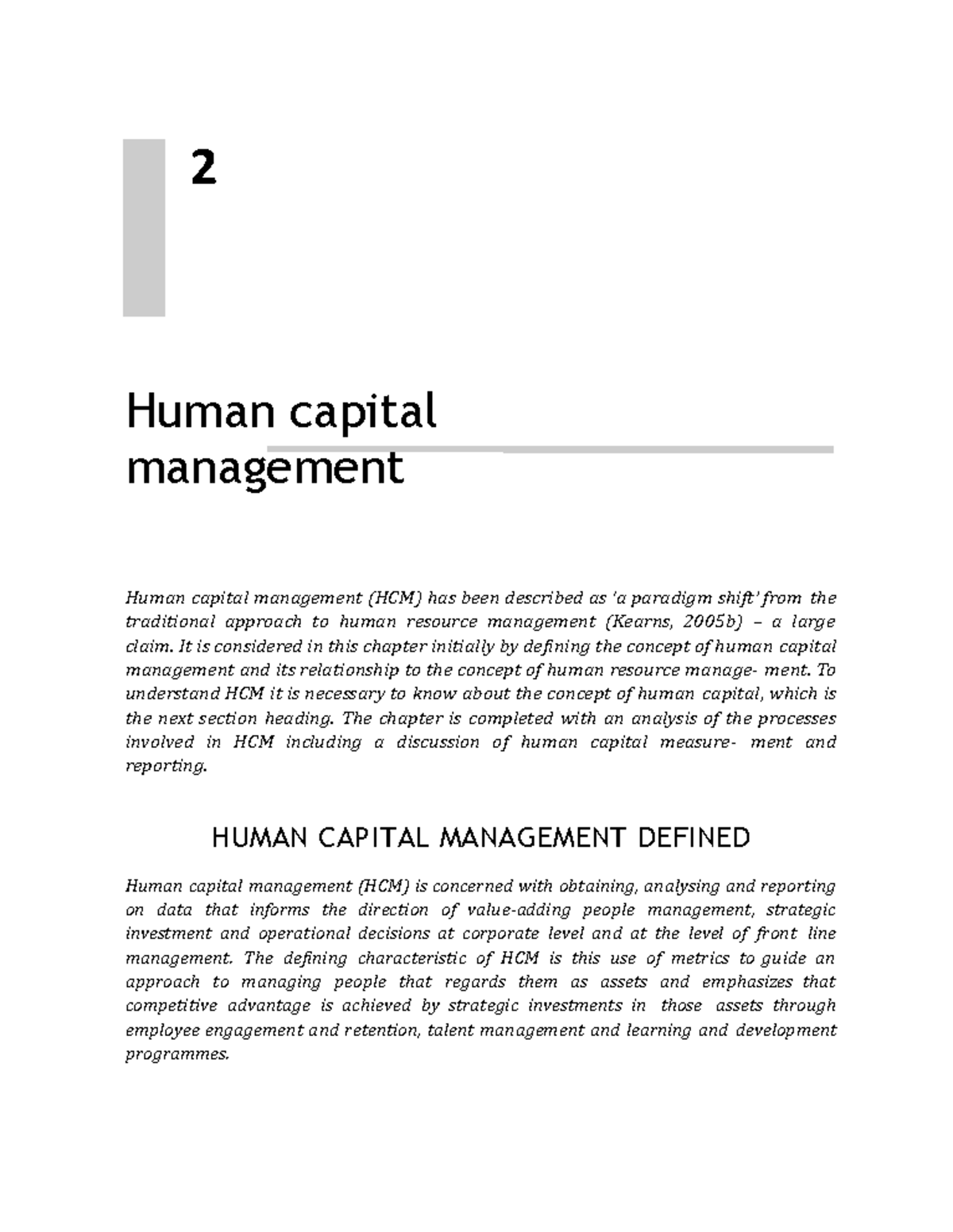 HCM Lecture Notes: Understanding Human Capital Management Concepts ...