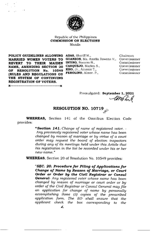 Comelec Resolution No. 10711 - Communication For Corporations ...