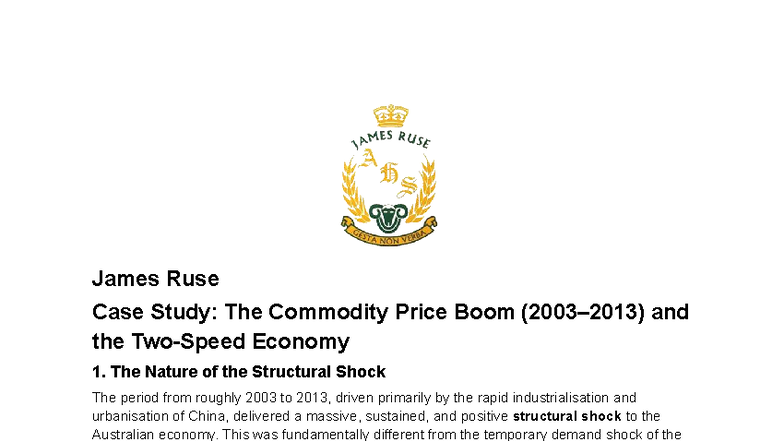 James Ruse Case Study: The Commodity Price Boom (2003-2013) and ...