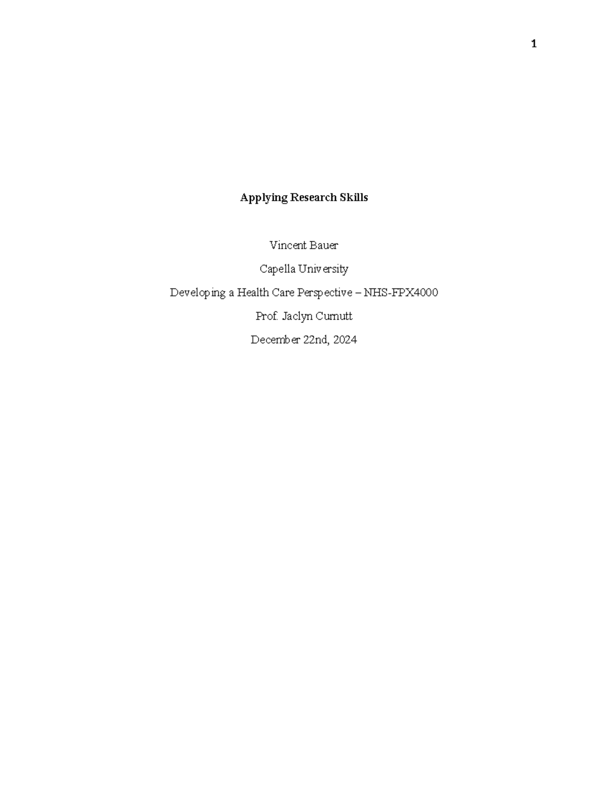 Applying Research Skills in Nursing: Addressing Medication Errors ...