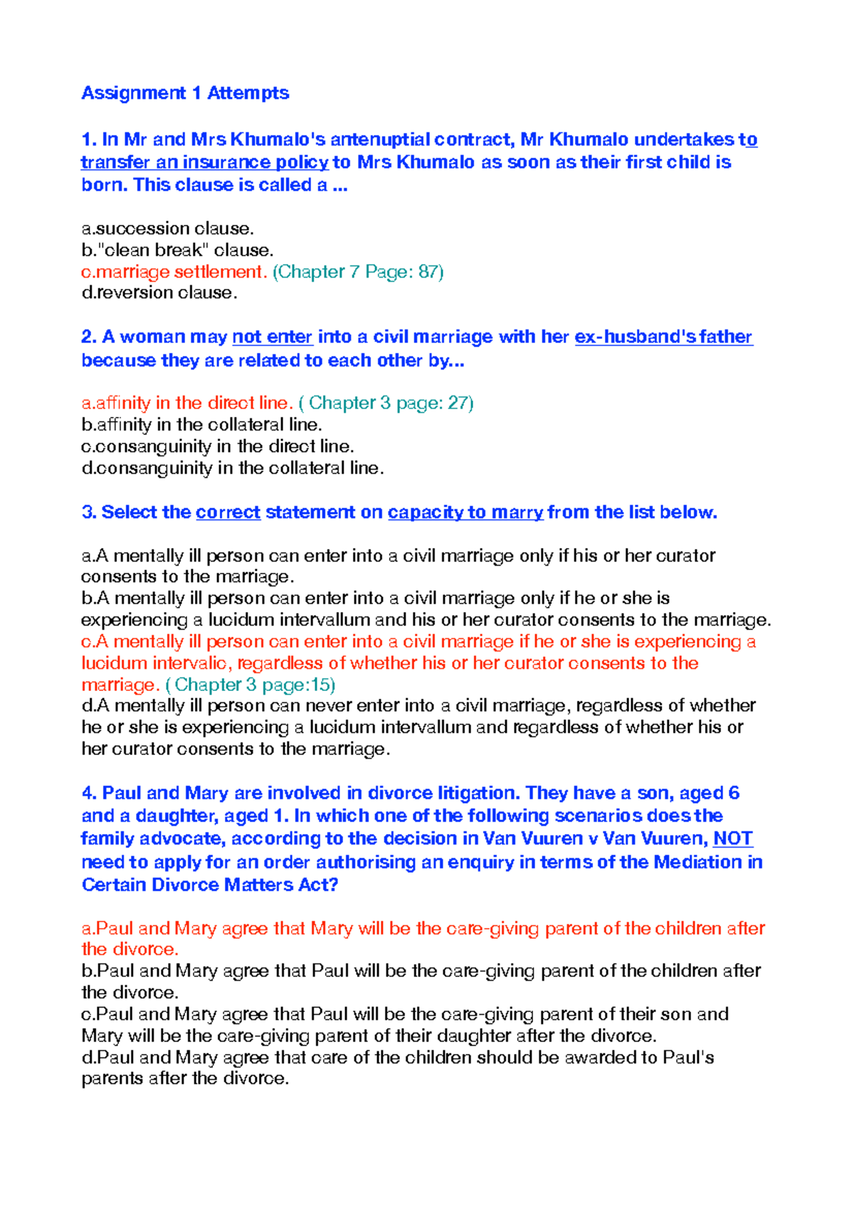 PVL2601 Assignment 1 - MCQ Questions & Answers Analysis - Studocu
