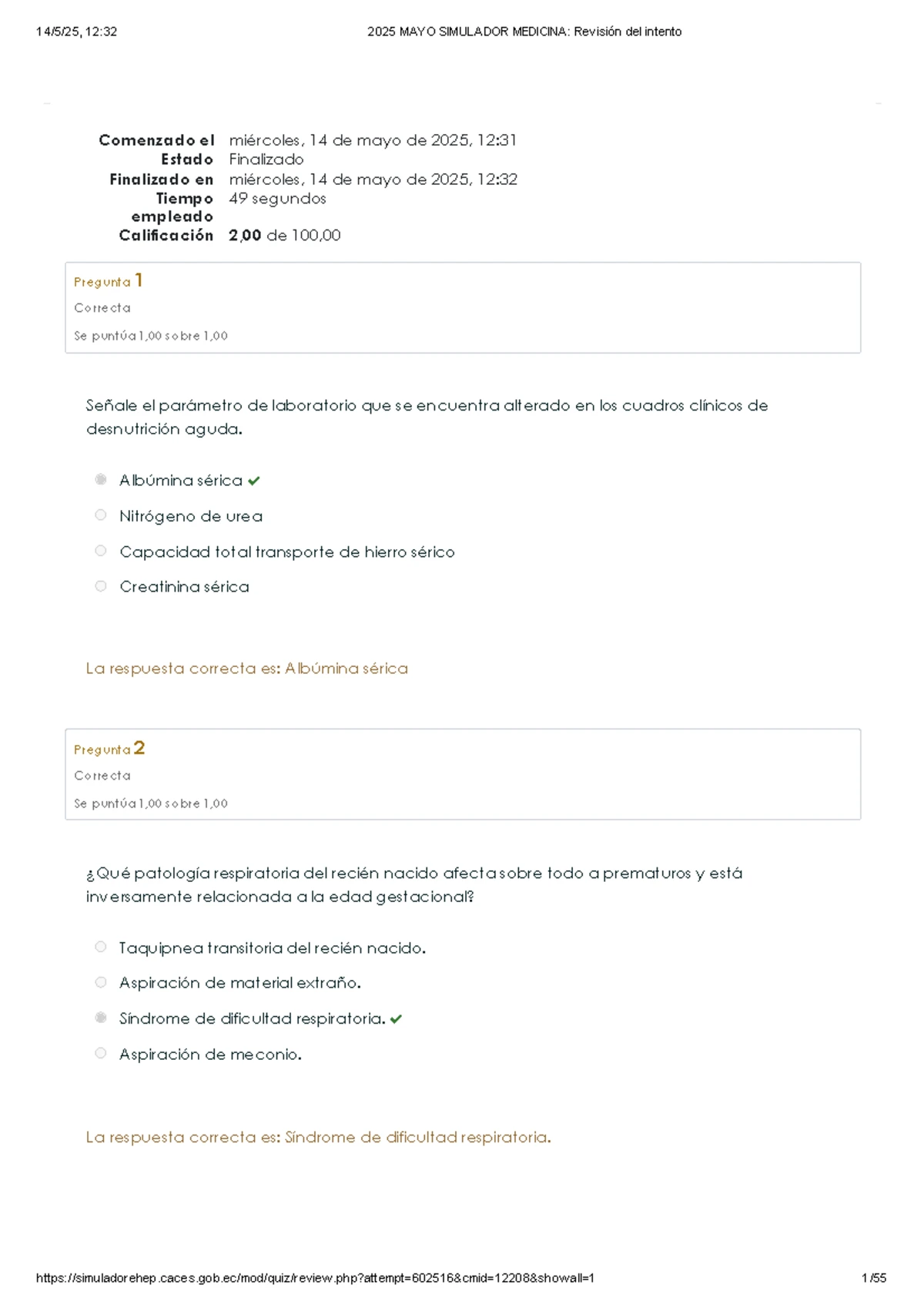 Simulador 6 - CACES 2025: Revisión de Preguntas y Respuestas - Studocu