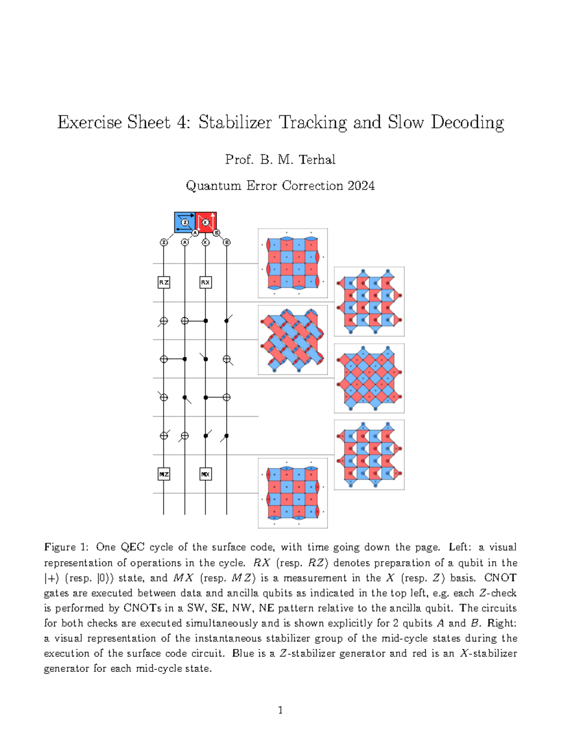 Exercise Sheet 4: Stabilizer Tracking & Ladder Code QEC 2024 - Studeersnel