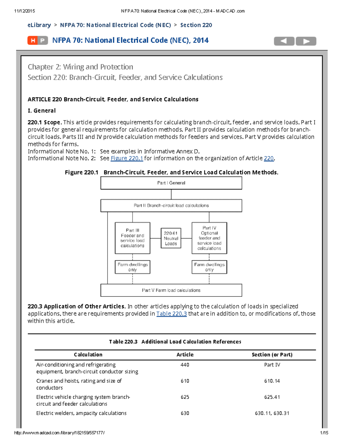 NEC 220: Branch-Circuit and Feeder Calculations in NFPA 70 - Studocu