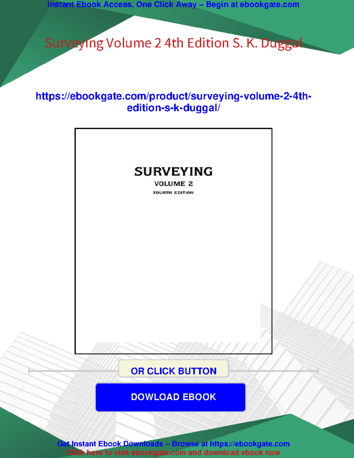 Surveying Volume 2, 4th Edition - S.K. Duggal Textbook Overview - Studocu