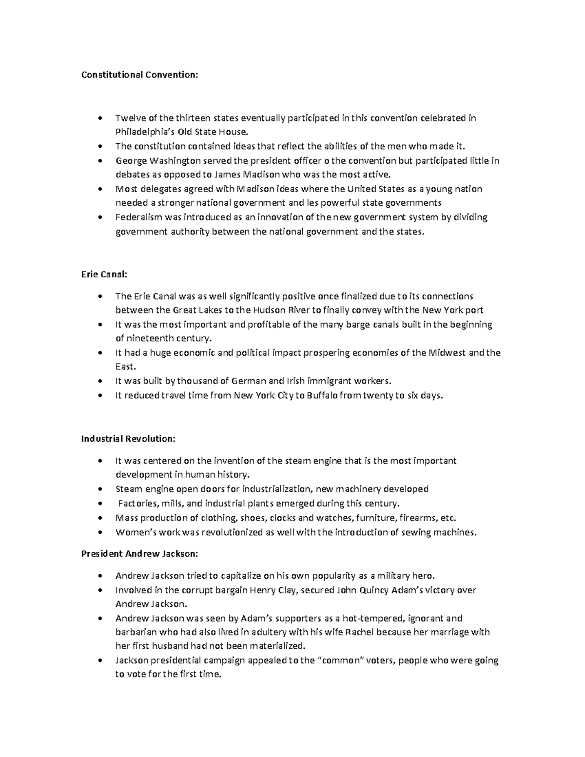 US History I - Exam 2 Comprehensive Study Notes - Studocu