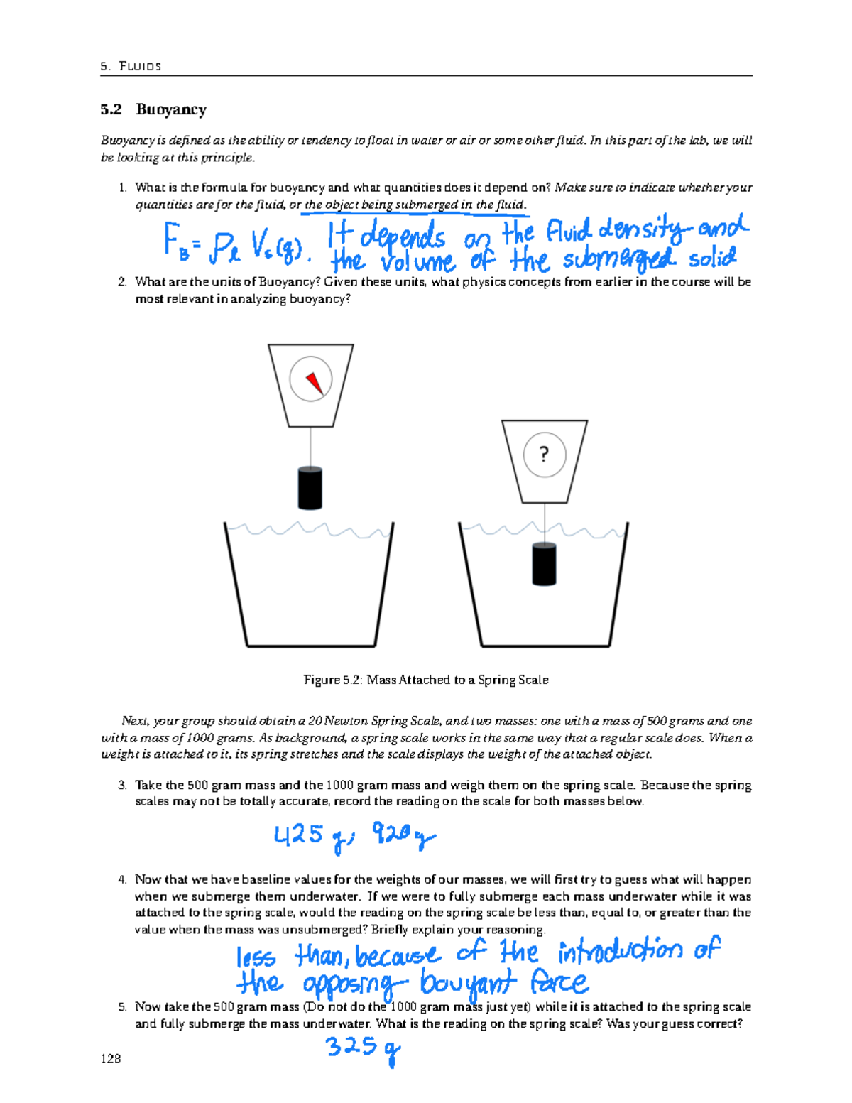 Lab 5 - Fluids: Buoyancy & Bernoulli's Equation Insights - Studocu