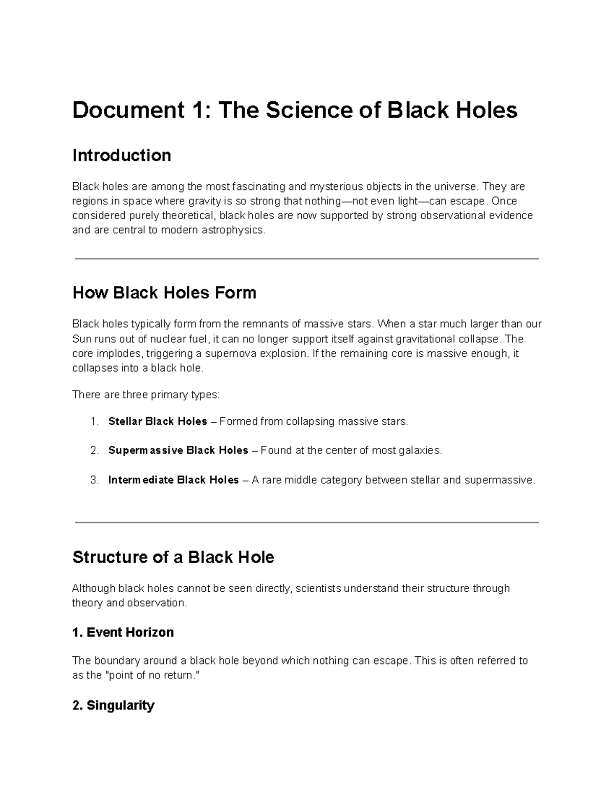 ASTR 101: The Science of Black Holes - An Overview of Formation and ...