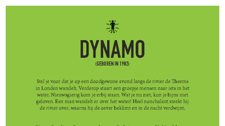 DYNAMO (GEBOREN IN 1982): Het Verhaal van Steven Frayne - Studocu