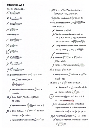 Year 12 HSC Maths Formula Cheat Sheet: Standard, Adv, Ext 1 & 2 - Studocu