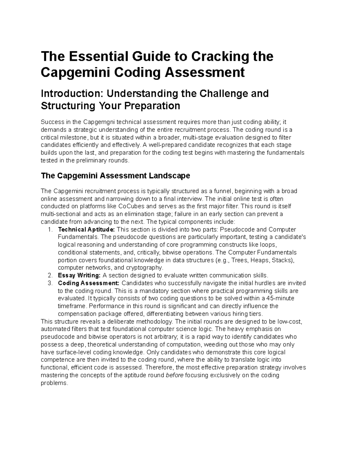 Capgemini Coding Assessment Prep Guide: Strategies & Key Questions ...