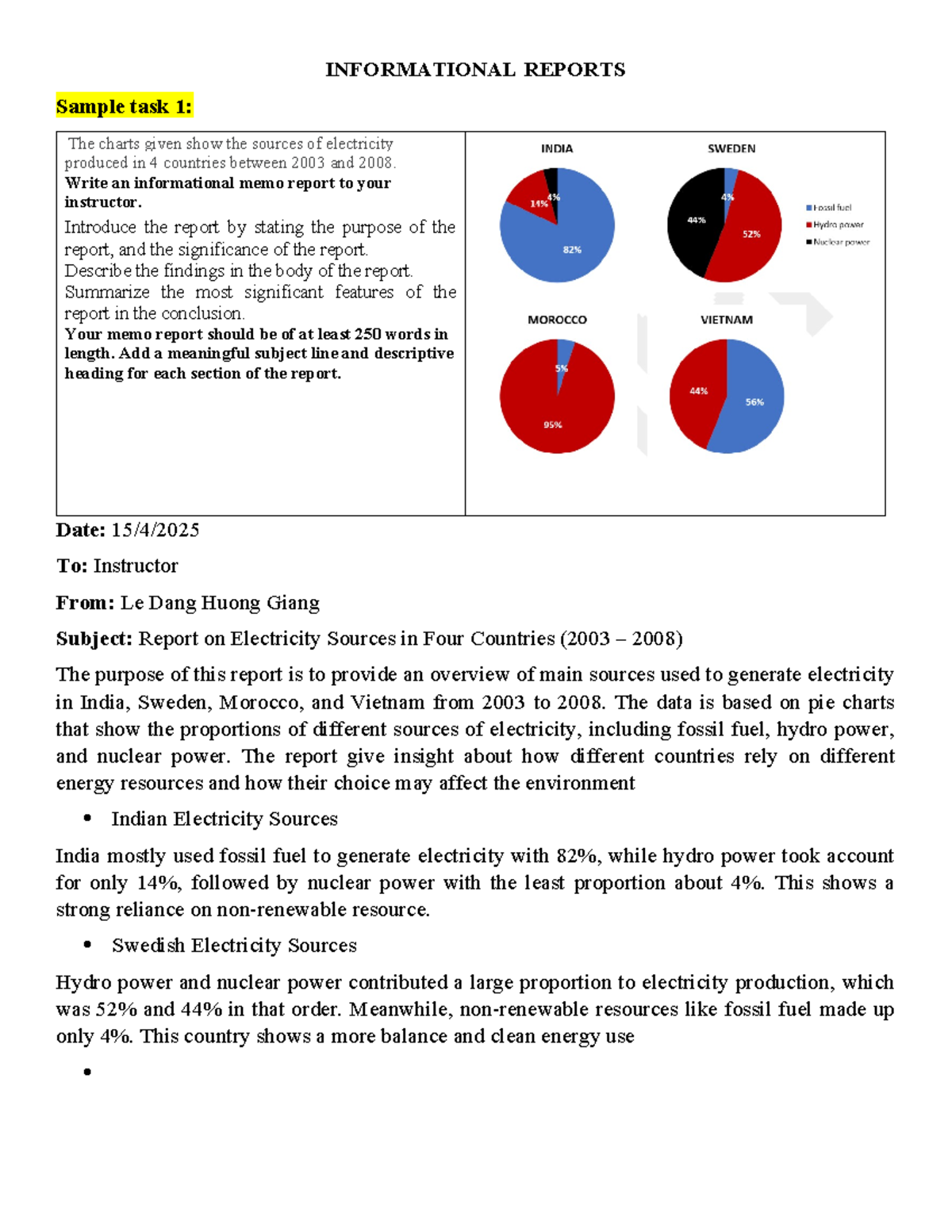 Chapter 9- practice on informational & analytical reports- sts ...