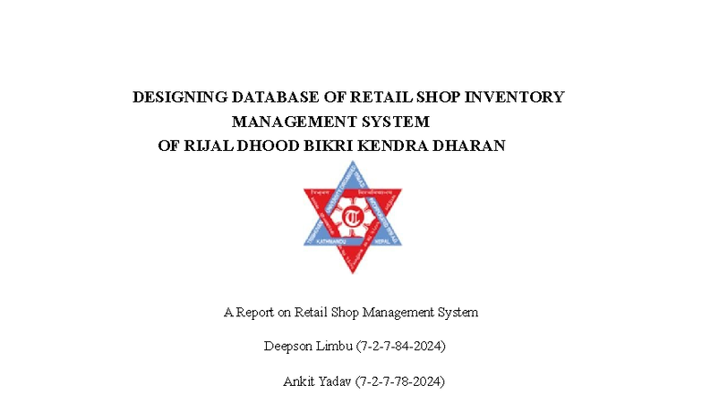 Designing Retail Shop Inventory DBMS (IT 202) Report - Studocu