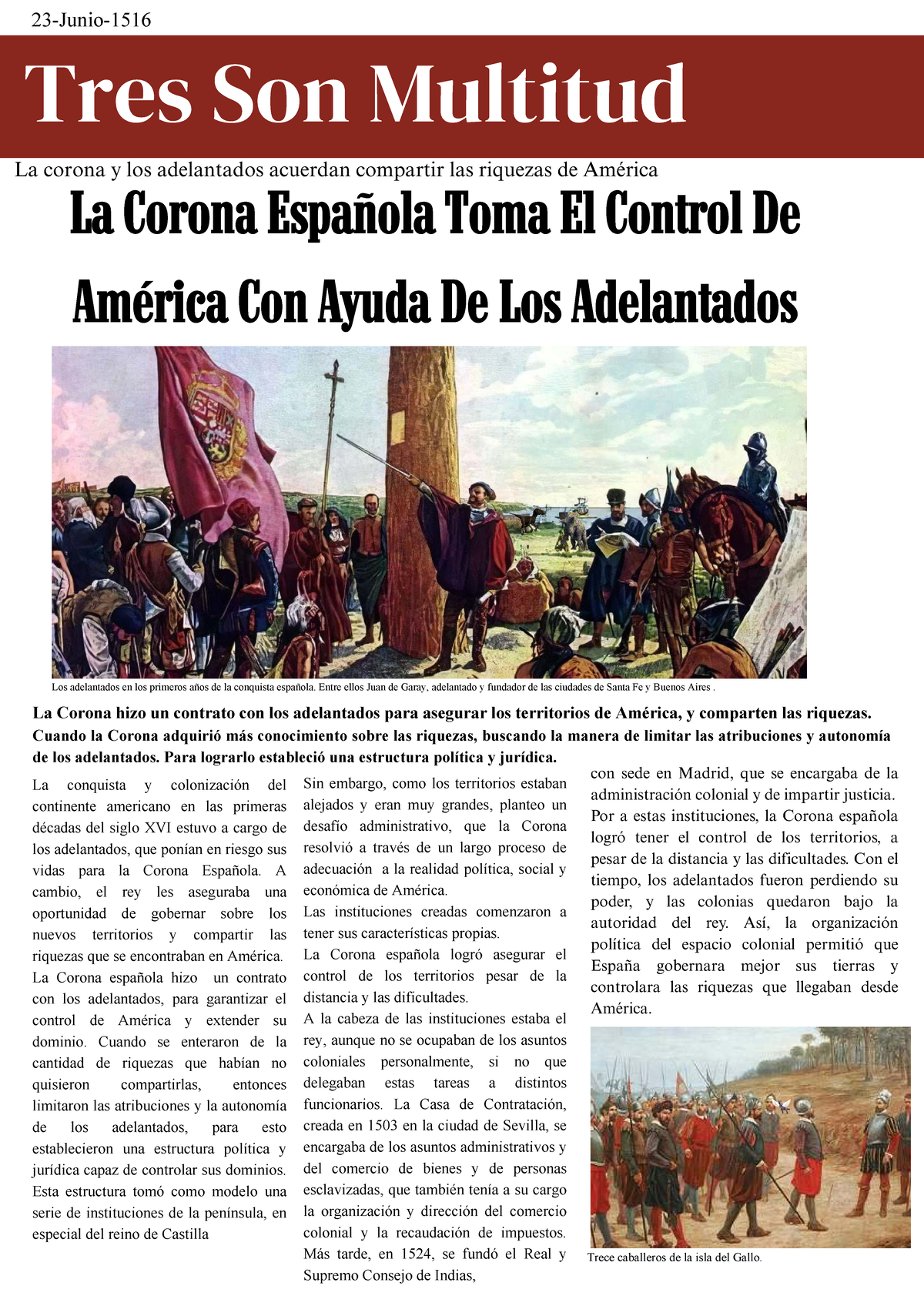 La Corona Española y los Adelantados en América: Control y Riquezas ...