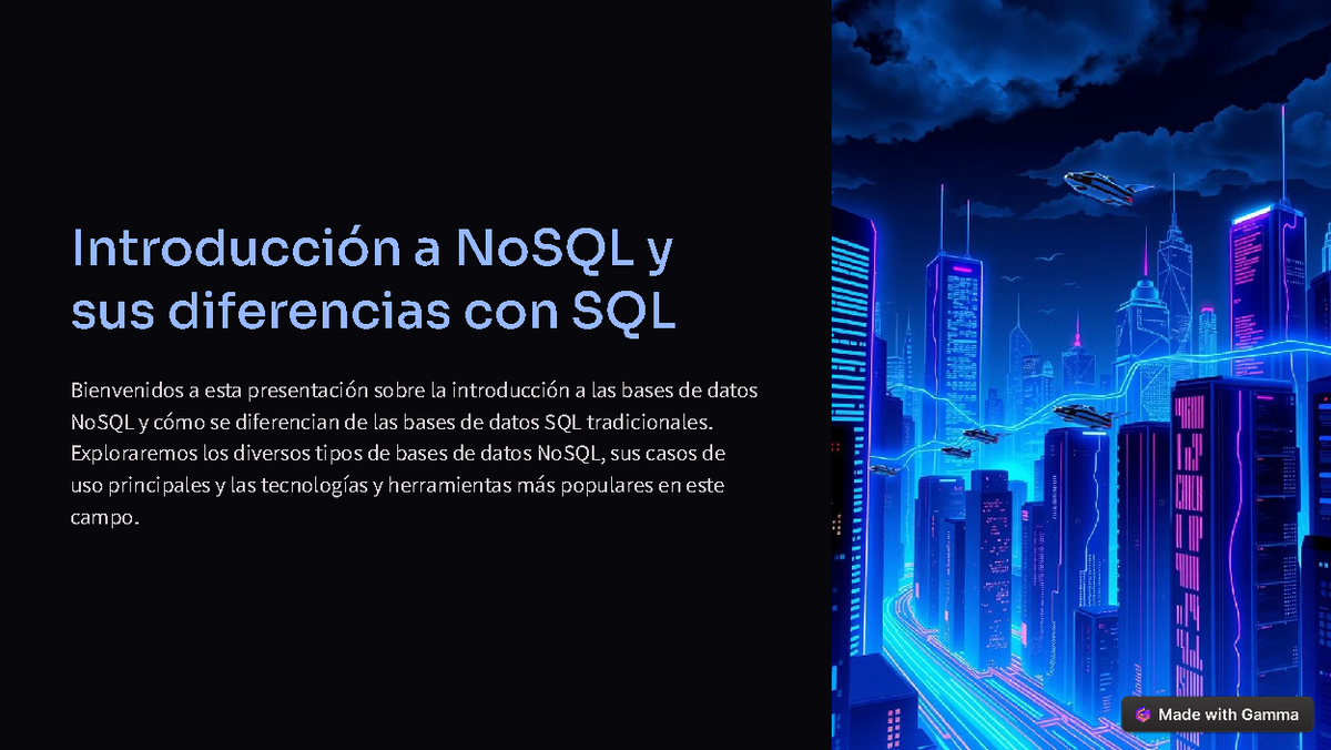 Introducción a NoSQL: Tipos, Tecnologías y Diferencias con SQL - Studocu